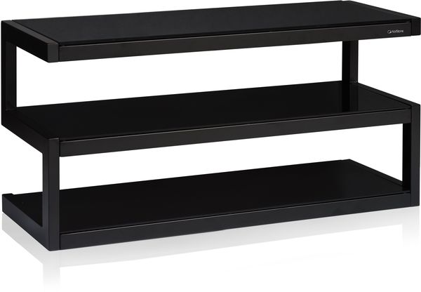 NorStone Esse noir satiné et verres noirs - Meubles TV