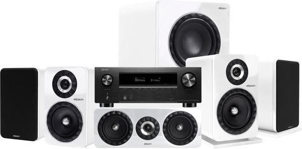 Denon AVR-X2800H DAB + Prestige Facet HCM 8B 5.1 Blanc + CL250 (25 m ...