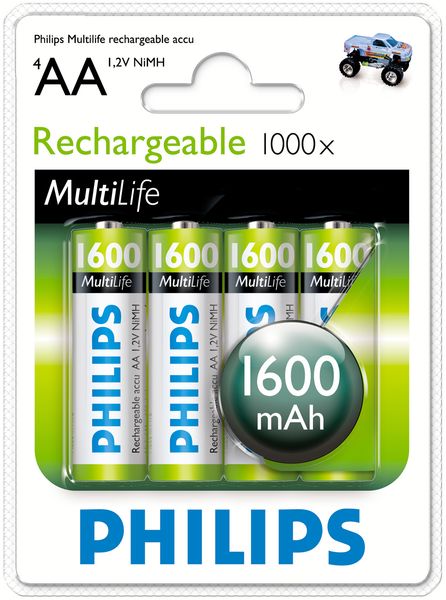 Philips AA R6B4A160 rechargeables 1600 mAh - Son-Vidéo.com